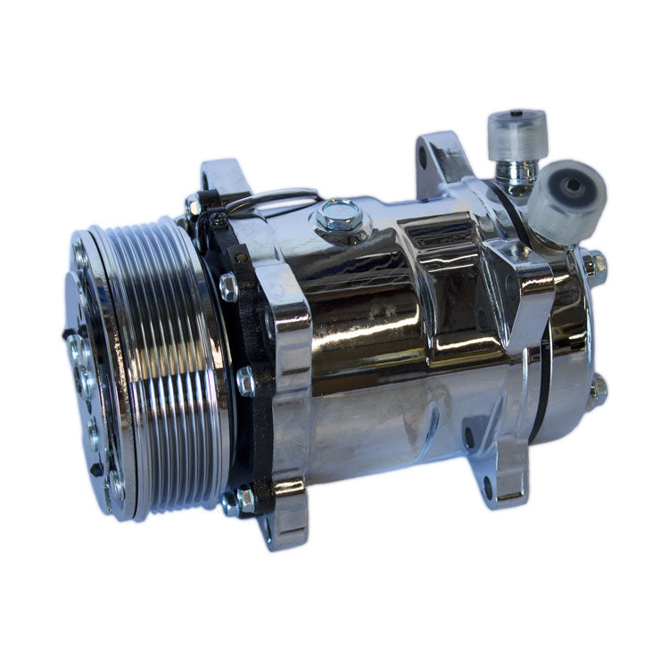 New Sanden Style Chrome Compressor Serpentine – Nostalgic AC Parts
