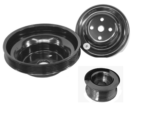 Sbc reverse rotation long water pump serpentine pulley set W/o power s ...