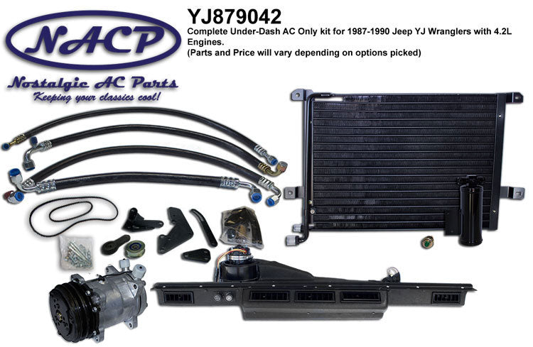 1987-1990 YJ Wrangler AC Kit 4.2L Engine – Nostalgic AC Parts