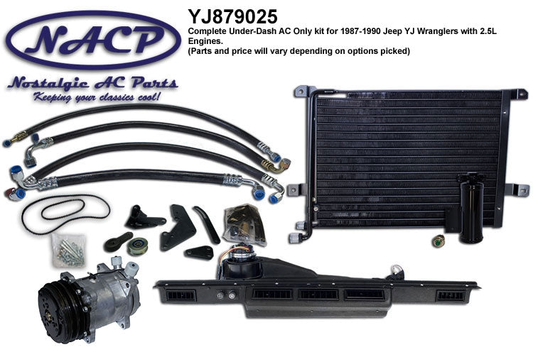 1987-1990 YJ Wrangler AC Kit 2.5L Engine – Nostalgic AC Parts
